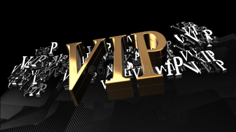 3D Illustration VIP Text 3D Black Background Stock Illustration ...