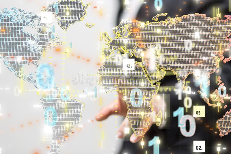 A 3D Illustration of the Virtual Hologram Communication Stock Image ...