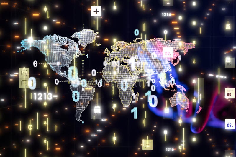 A 3D Illustration of the Virtual Hologram Communication Stock ...