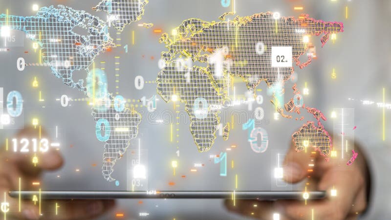 A 3D Illustration of the Virtual Hologram Communication Stock Image ...