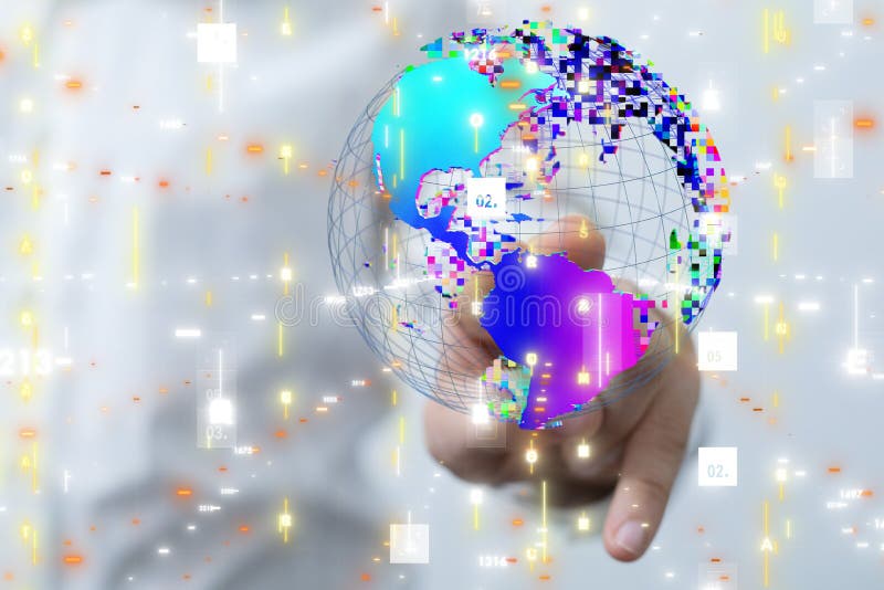 A 3D Illustration of the Virtual Hologram Communication Stock Image ...