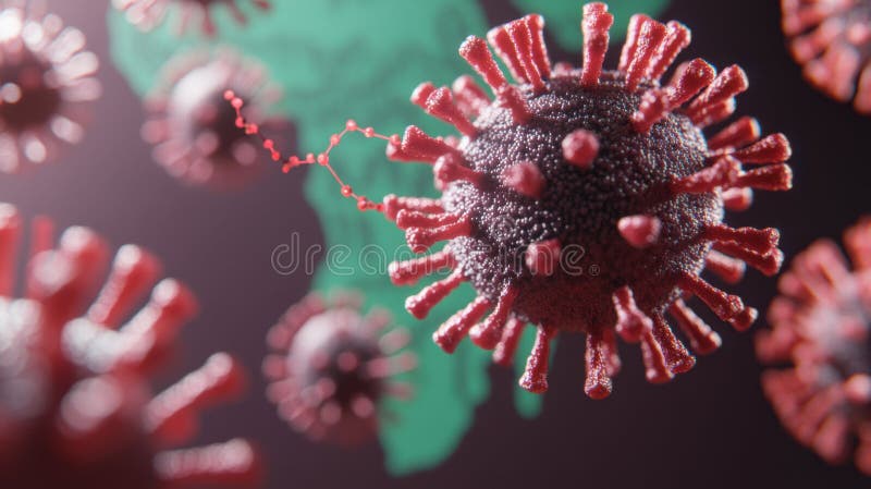 3D Illustration of Virulent Pathogen: Close-up View of Virus Particle ...