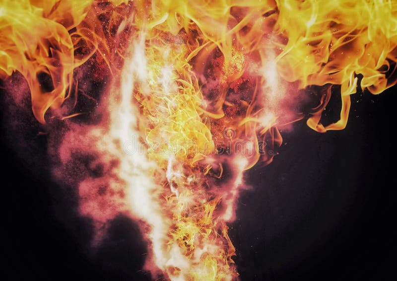 3d Illustration of a Vortex of Burning Flames Stock Illustration ...