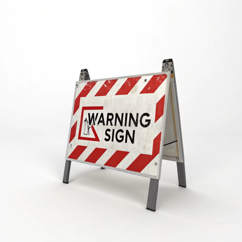 Warning 3D Illustration stock illustration. Illustration of ...