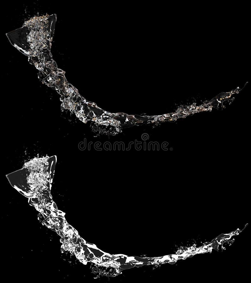 3D Illustration of a Water Flow with Alpha Stock Illustration ...