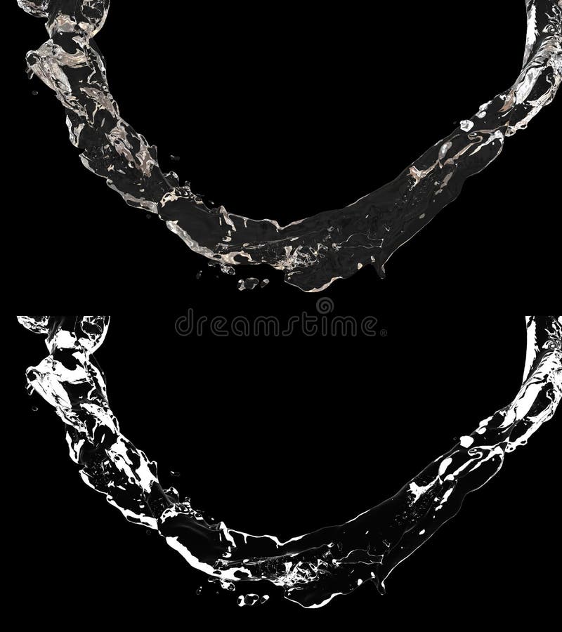 3D Illustration Of A Water Flow With Alpha Layer Stock Illustration ...