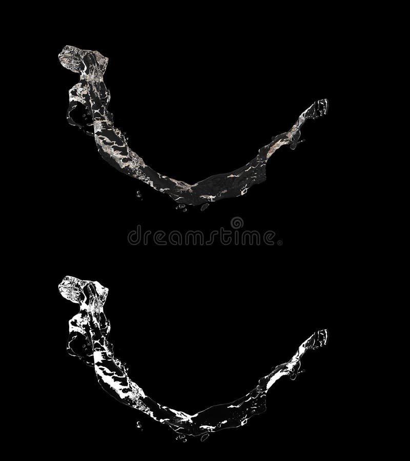 3D Illustration of a Water Flow with Alpha Layer Stock Illustration ...