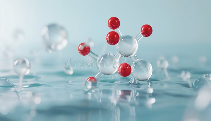 3d Illustration of Water Molecule Model in Science or Medical ...