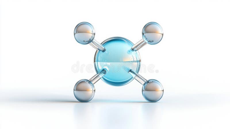 3D Model of Water Molecule with Hydrogen and Oxygen Atoms Stock ...