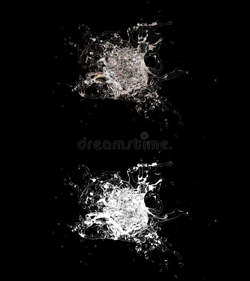 3D Illustration of a Water Splash with Alpha Layer Stock Illustration ...