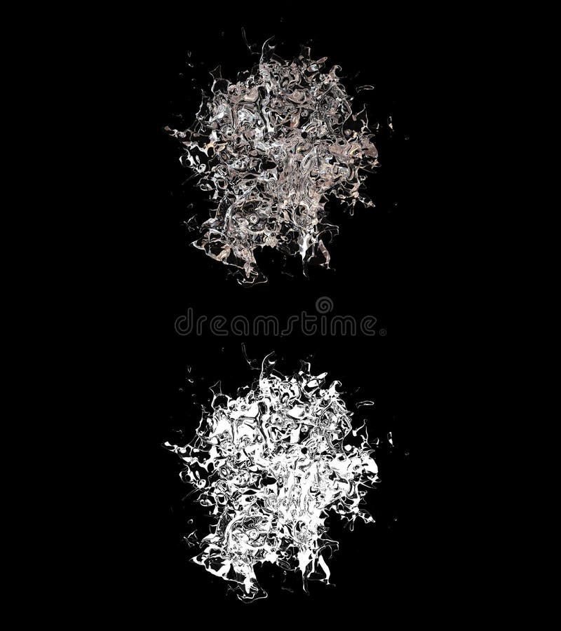 3D Illustration of a Water Splash with Alpha Layer Stock Illustration ...