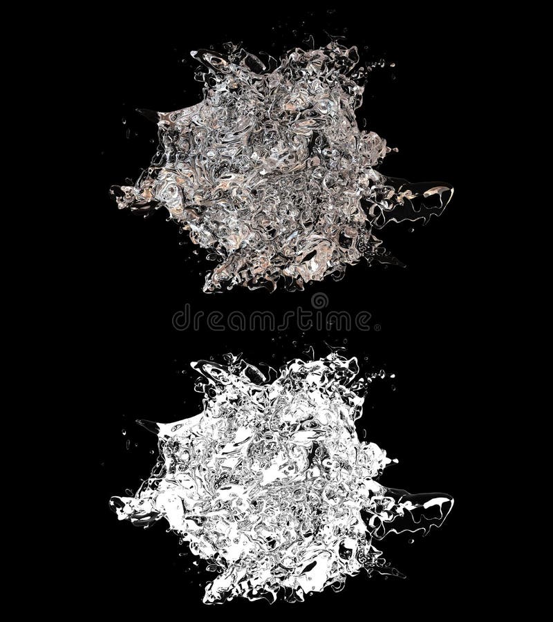 3D Illustration of a Water Splash with Alpha Layer Stock Illustration ...