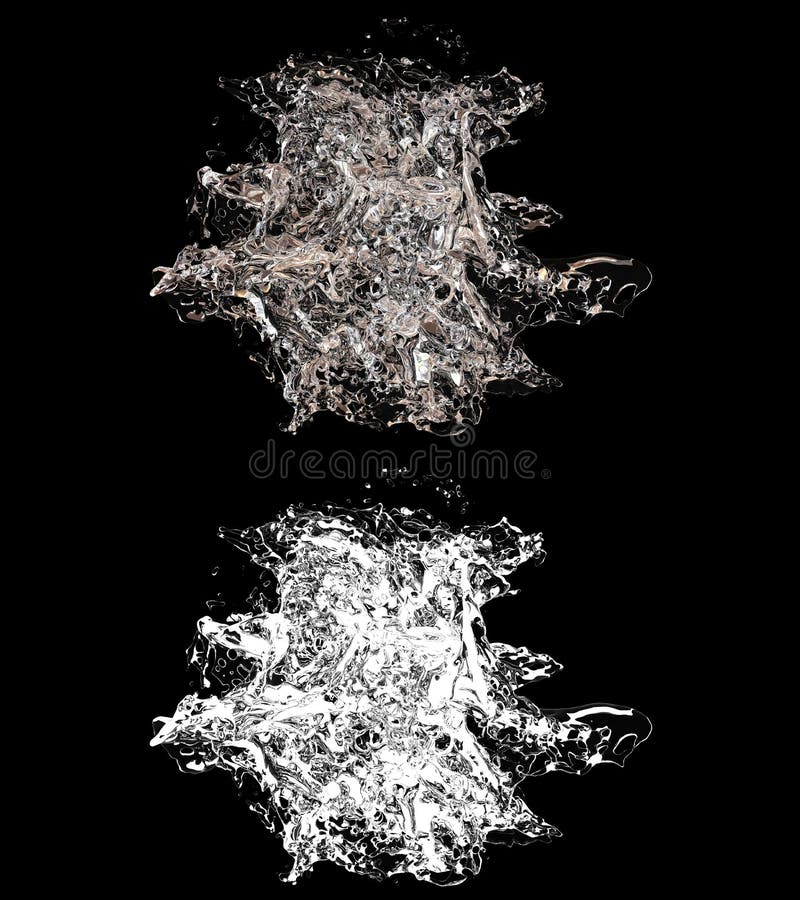 3D Illustration of a Water Splash with Alpha Layer Stock Illustration ...