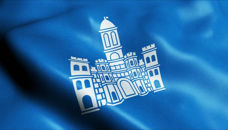 3D Waving Croatia City Flag of Split Closeup View Stock Illustration ...