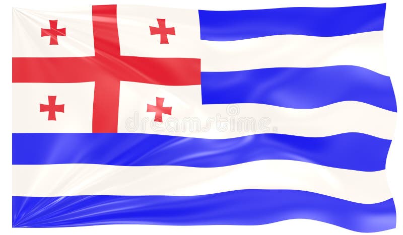 Flag of Adjara Waving in the Wind Stock Illustration - Illustration of ...