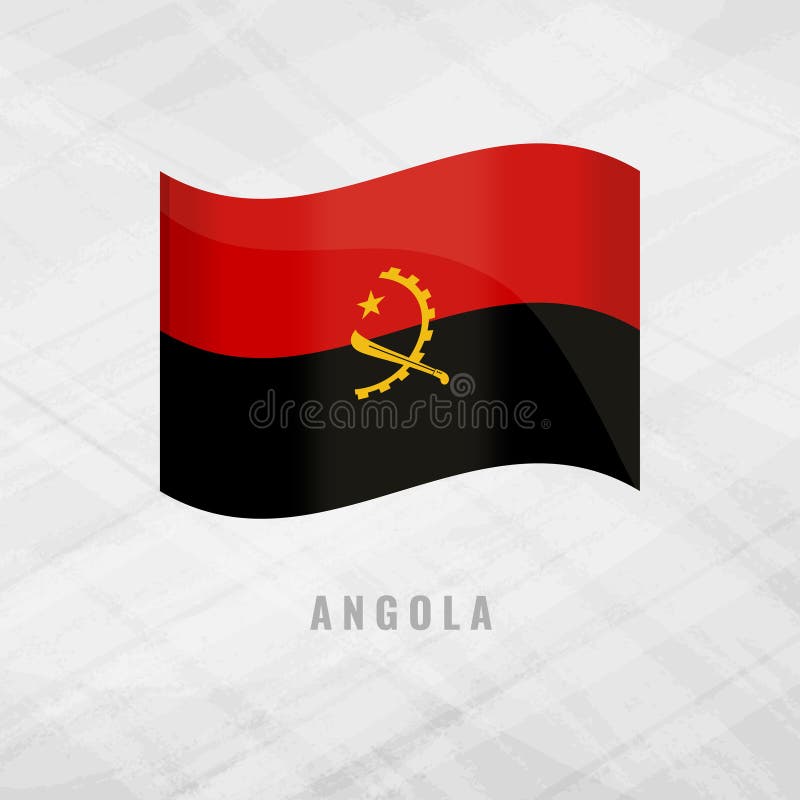3d Illustration Waving Flag of Angola . Vector Flag of Angola .on Grey ...