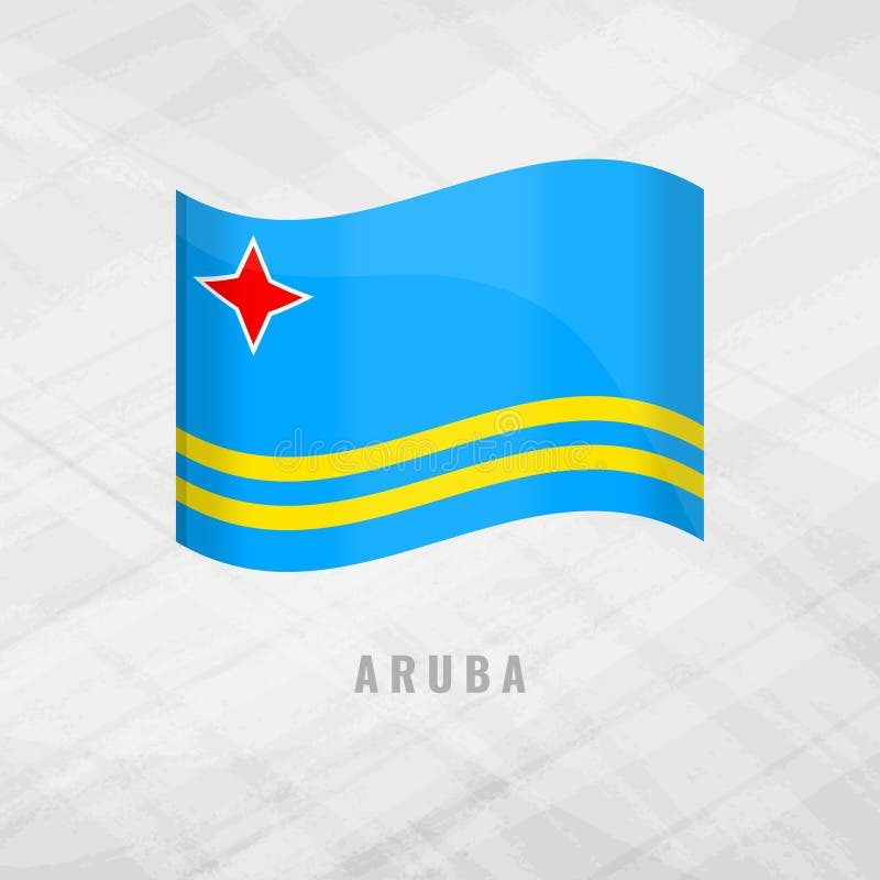 3d Illustration Waving Flag of Aruba. Vector Flag of Aruba on Grey Background Symbol of Aruba ...
