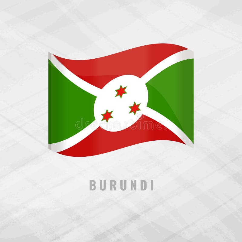3d Illustration Waving Flag of Burundi Vector Flag of Burundi. on Grey ...