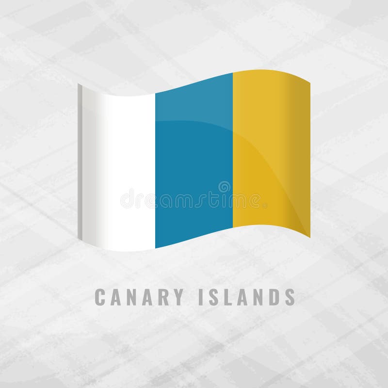 3d Illustration Waving Flag of Canary Islands. on Grey Background with ...