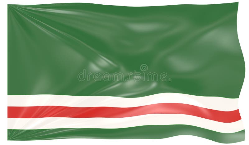 Flag of Chechen Republic of Ichkeria Waving in the Wind. 3D Waving Flag ...