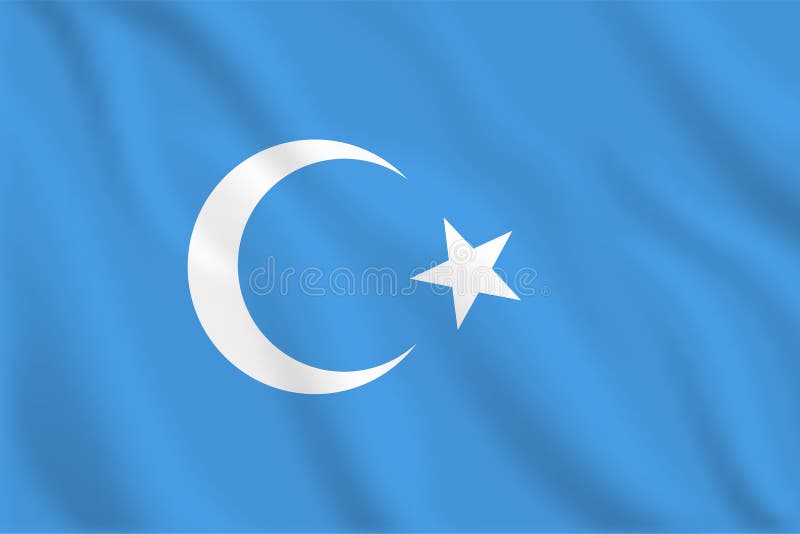 3d Illustration Waving Flag of East Turkestan . Vector Flag of East ...