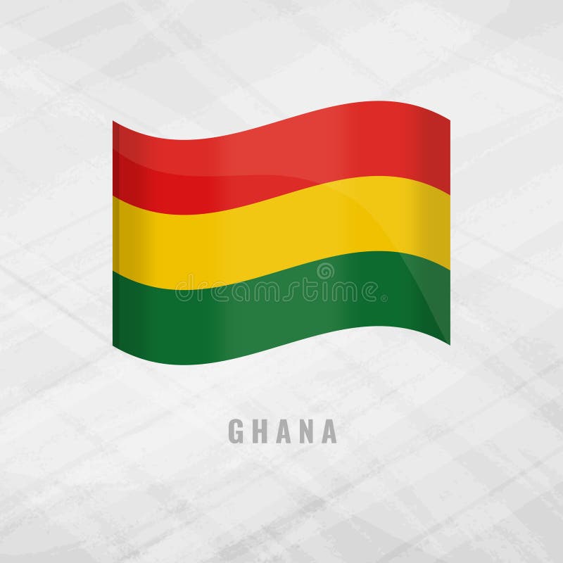 3d Illustration Waving Flag of Ghana Vector Flag of Ghana Grey ...