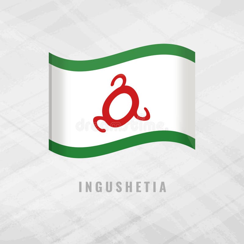3d Illustration Waving Flag of Ingushetia. Vector Flag on Grey ...