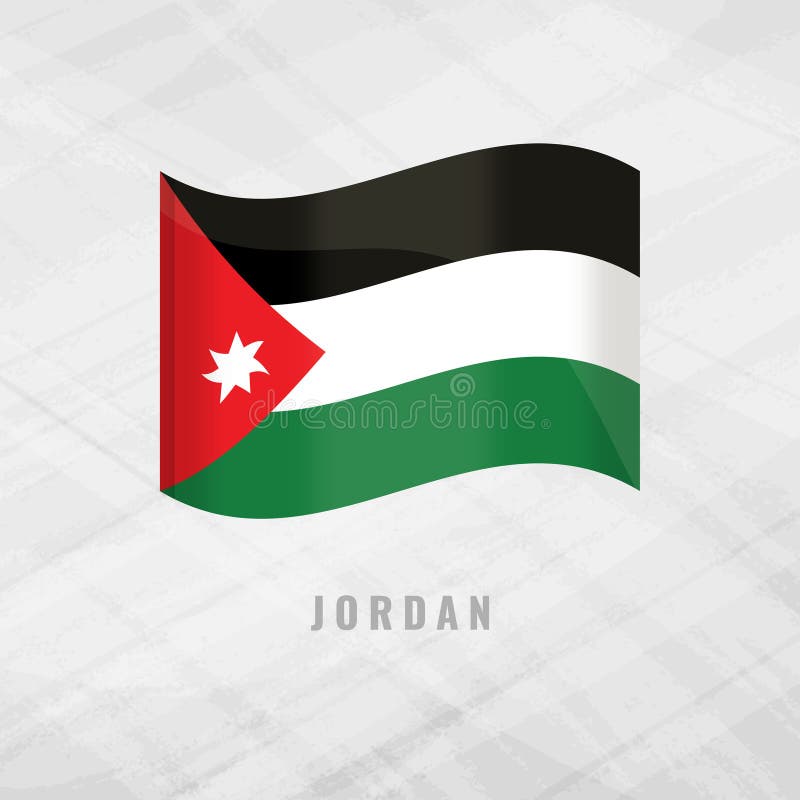 3d Illustration Waving Flag of Jordan Vector Flag of Jordan.on Grey ...