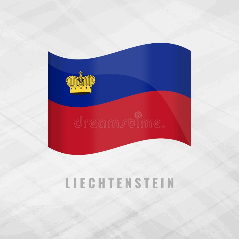 3d Illustration Waving Flag of Liechtenstein. Vector Flag of ...