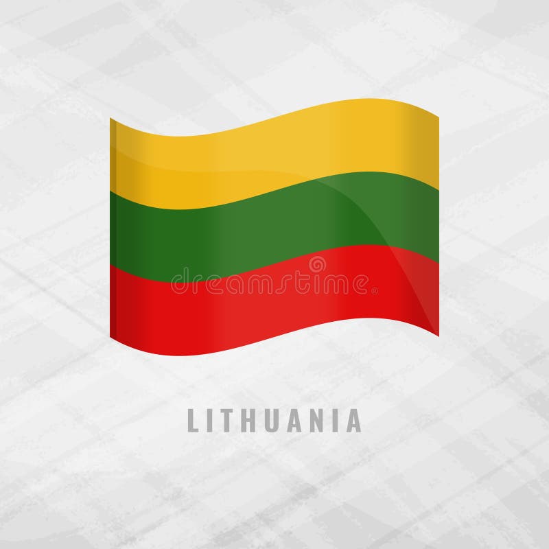 3d Illustration Waving Flag of Lithuania. Vector Flag of Lithuania on ...