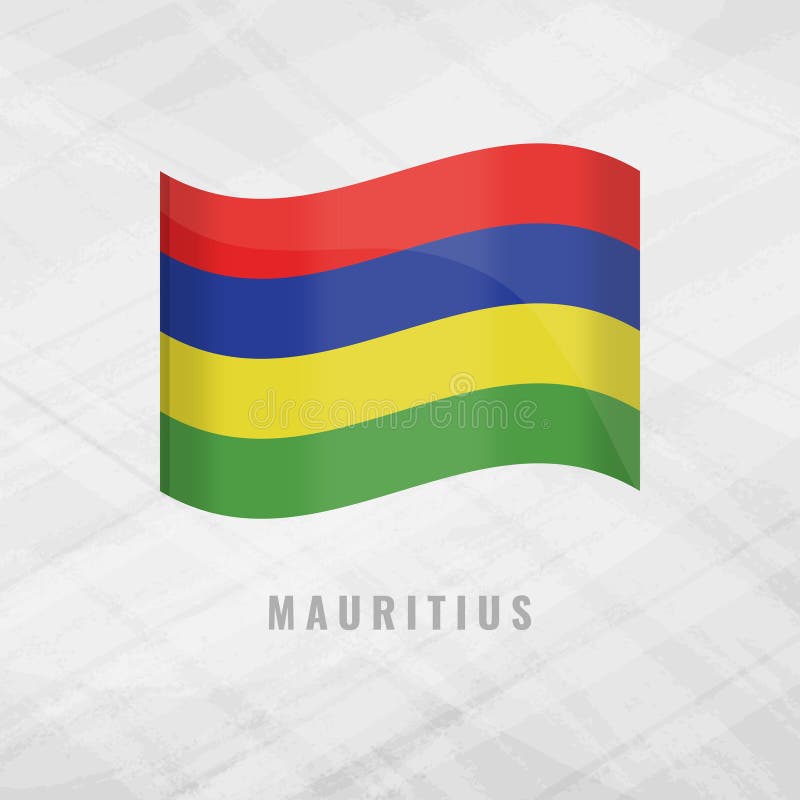 3d Illustration Waving Flag of Mauritius. Vector Flag of Mauritius.on ...