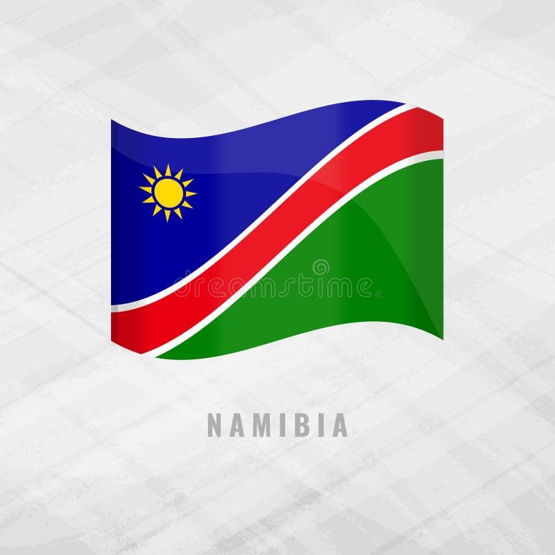 3d Illustration Waving Flag of Namibia. Vector Flag of Namibia. on Grey ...