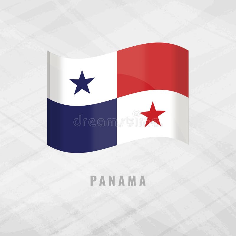 3d Illustration Waving Flag of Panama.Vector Flag of Panama.on Grey ...