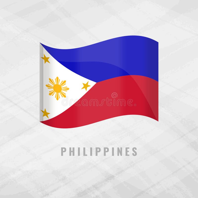 3d Illustration Waving Flag of Philippines. Vector Flag of Philippines ...