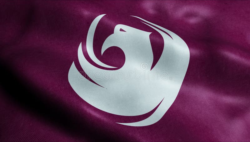 3D Waving Flag of Phoenix Closeup View Stock Illustration ...