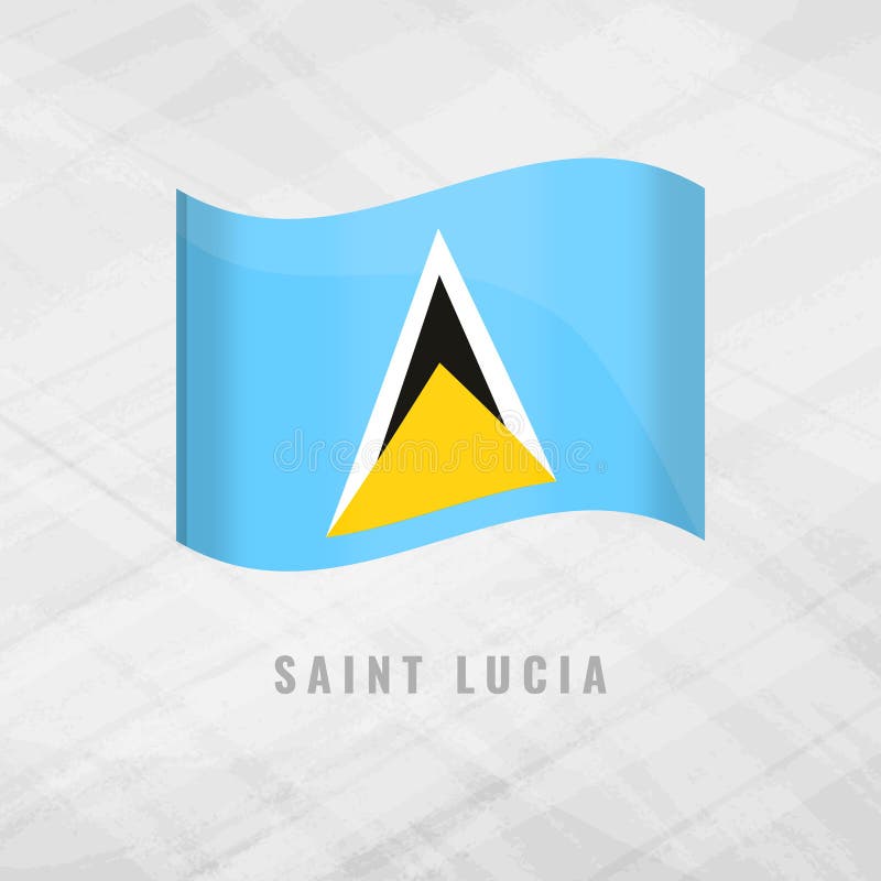 3d Illustration Waving Flag of Saint Lucia. Vector Flag of Saint Lucia ...