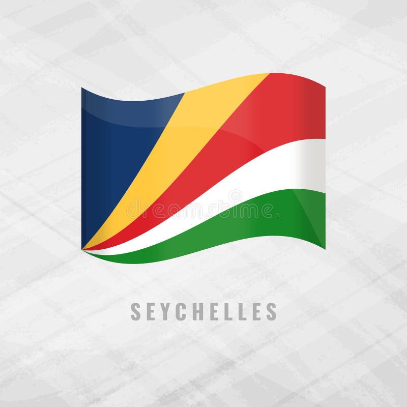 3d Illustration Waving Flag of Seychelles. Vector Flag of Seychelles ...