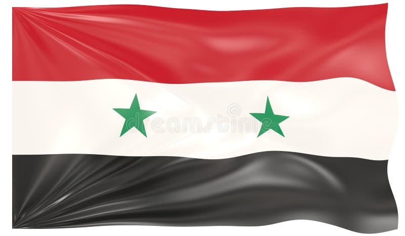 3d Illustration of a Waving Flag of Syria Stock Illustration ...