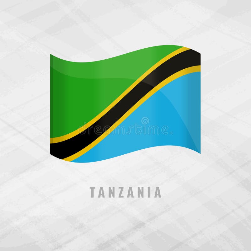 3d Illustration Waving Flag of Tanzania. Vector Flag of Tanzania Stock ...