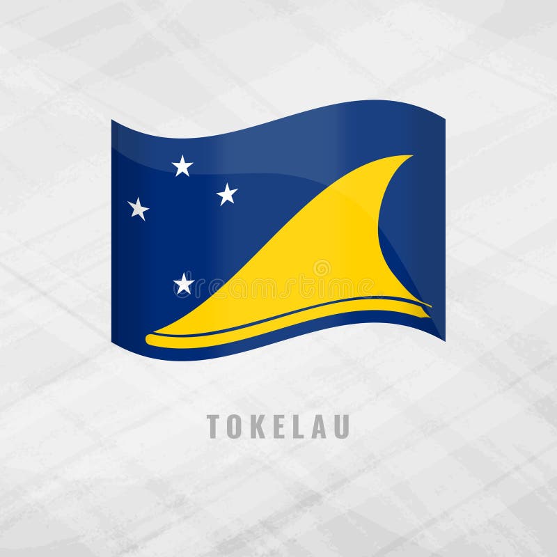 3d Illustration Waving Flag of Tokelau Vector Flag of Tokelau. on Grey ...