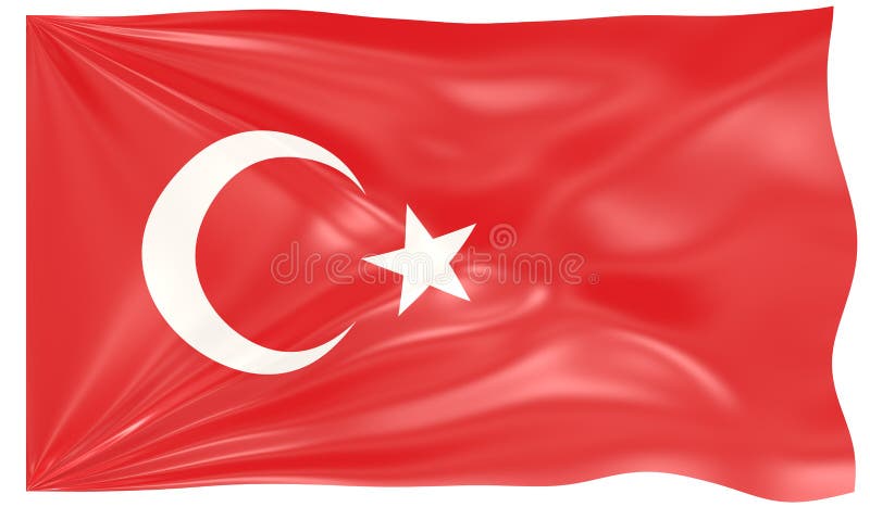 3d Illustration of a Waving Flag of Turkey Stock Illustration ...
