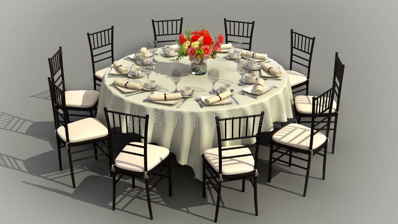 3D Illustration of a Wedding Reception Table Stock Illustration ...
