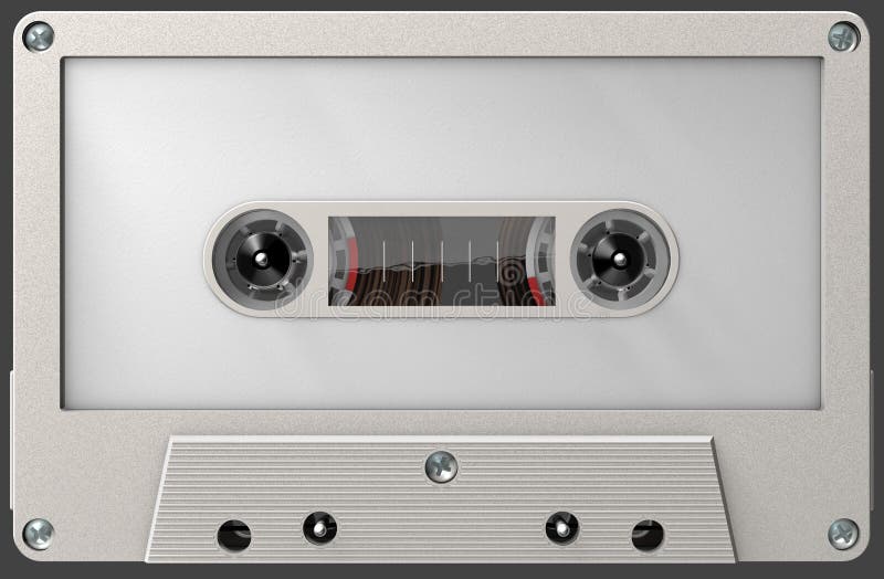 White Blank Audio Cassette with Sticker and Label Stock Image - Image ...