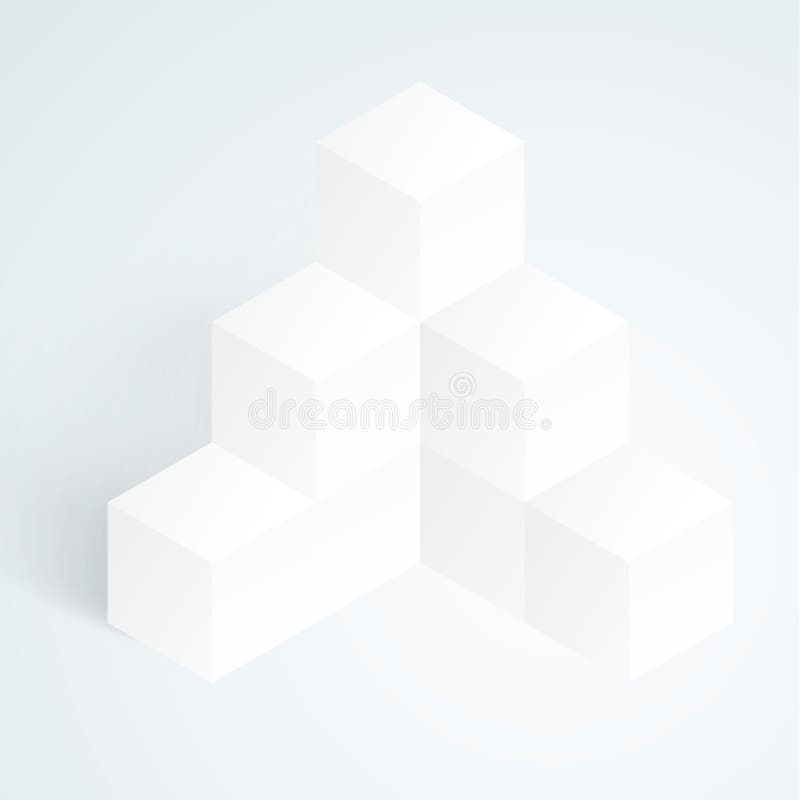 3d Illustration White Cubes Stock Illustration - Illustration of ...