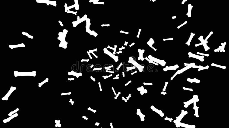 White Dog Bones Falling from Sky Stock Illustration - Illustration of ...