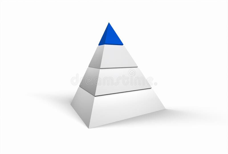 White Pyramide on White Background with Blue Top Stock Illustration ...