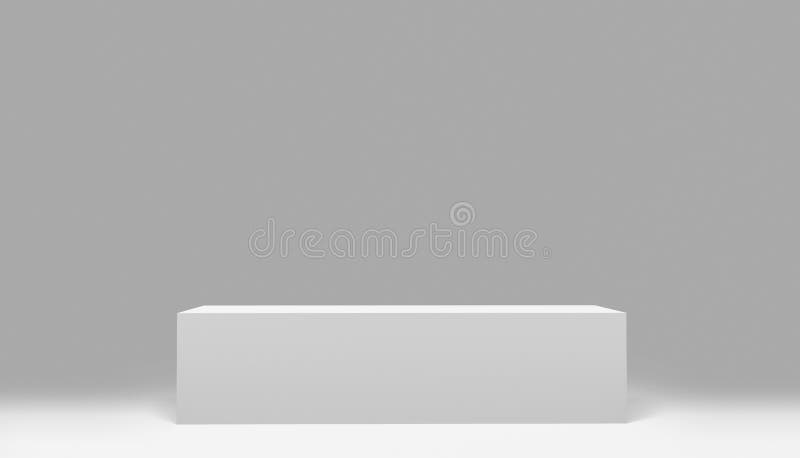 3D Illustration of White Rectangular Pedestal in a Minimal Background ...