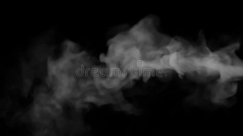 3D Illustration of White Smoke Blowing on a Black Background Stock ...