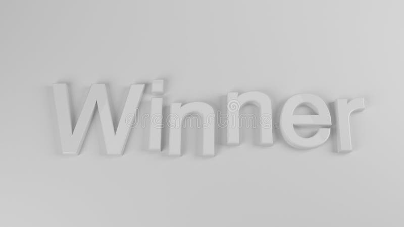 3d Illustration of a White Winner Bold Text Stock Illustration ...