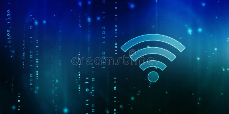 2d Illustration Wifi Symbol Sign Internet Network Connection Background ...